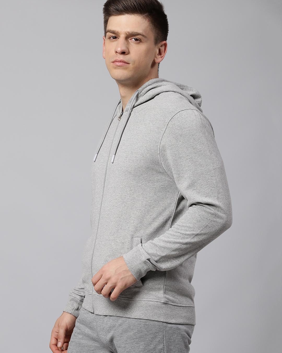 Buy Men's Grey Hooded Sweatshirt for Men Grey Online at Bewakoof