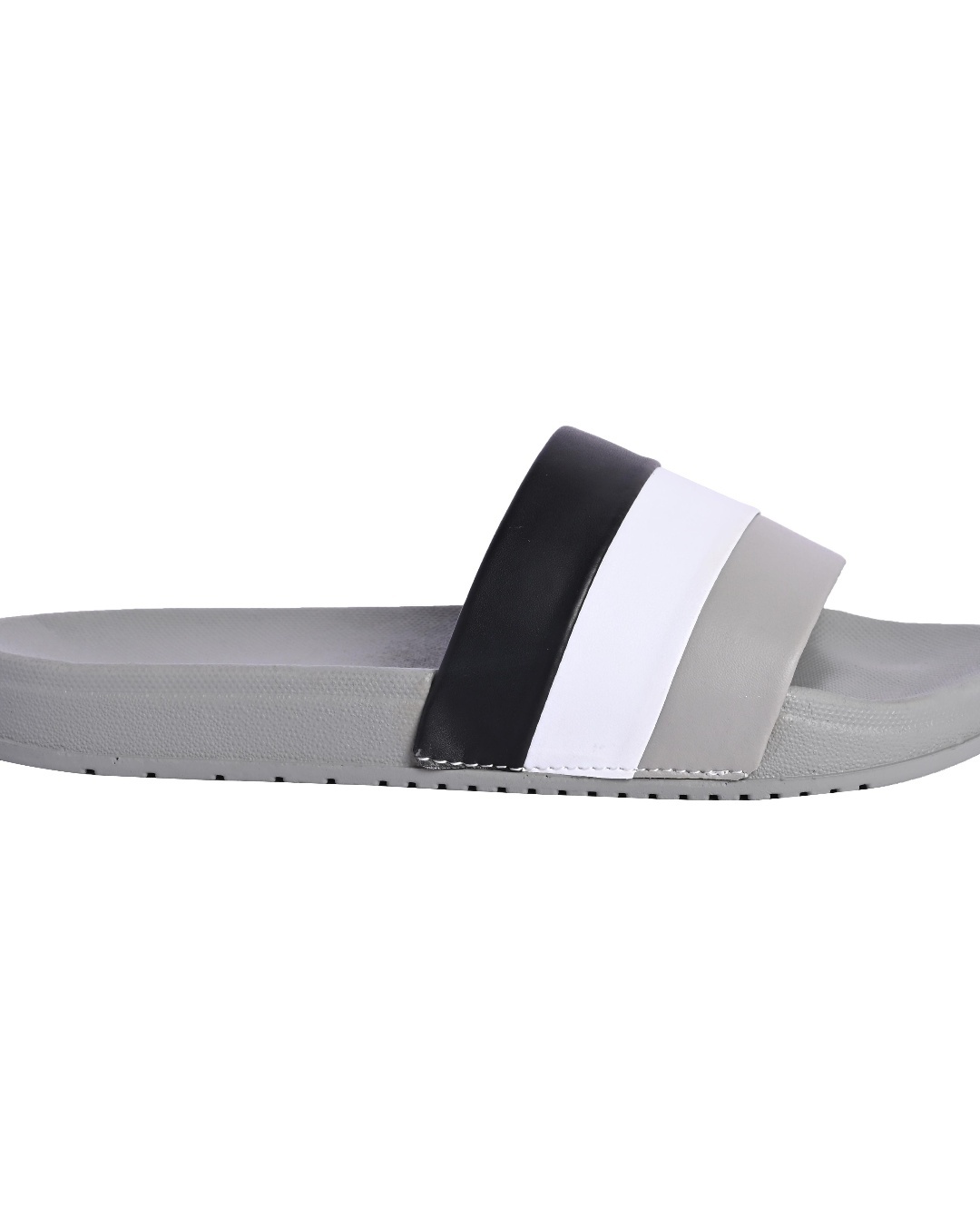 Buy Men's Grey Striped Sliders Online in India at Bewakoof
