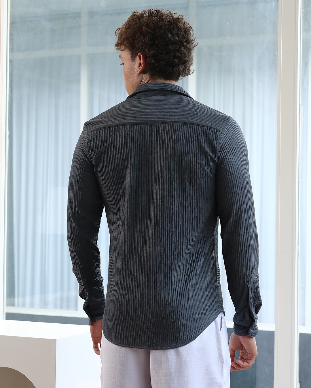 Buy Men's Grey Textured Shirt Online at Bewakoof