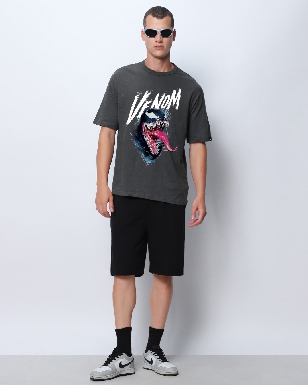 Buy Men's Grey Venom Scream Graphic Printed Oversized T-shirt Online at ...