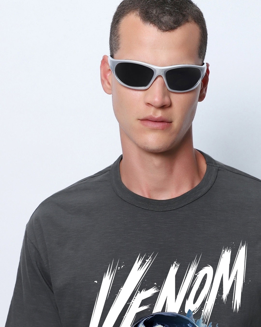 Buy Men's Grey Venom Scream Graphic Printed Oversized T-shirt Online at ...