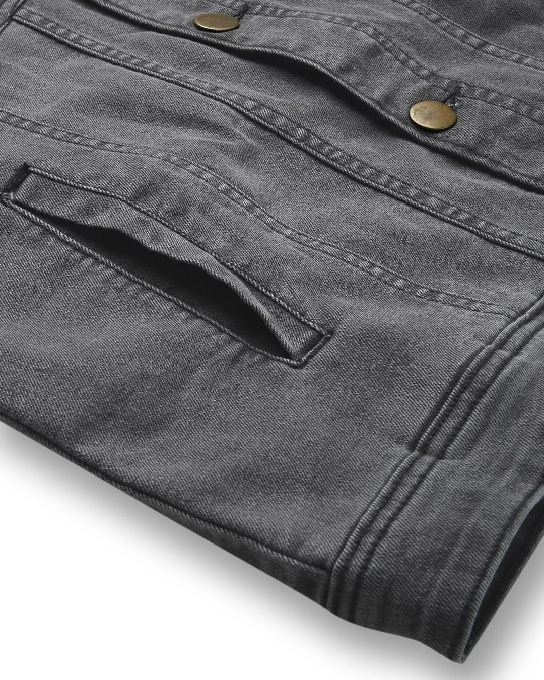 Buy Men's Grey Washed Denim Jacket Online at Bewakoof