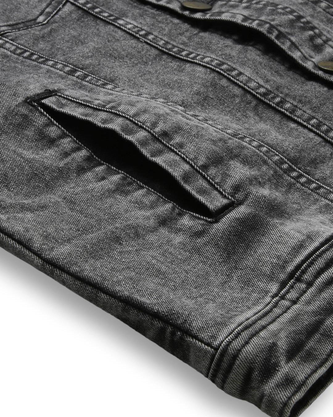 Buy Men's Grey Washed Denim Jacket Online at Bewakoof