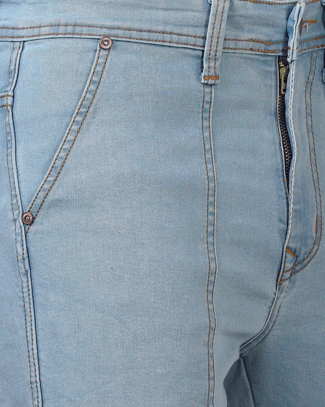 Buy Men's Ice Blue Slim Fit Cargo Jeans Online at Bewakoof