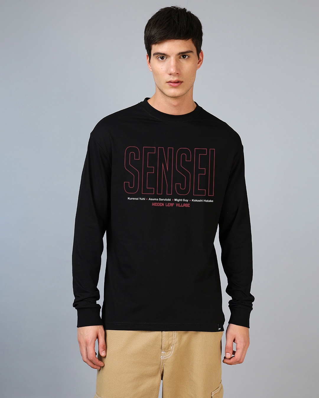 Buy Men's Jet Black Sensei Graphic Printed Oversized T-shirt Online at ...