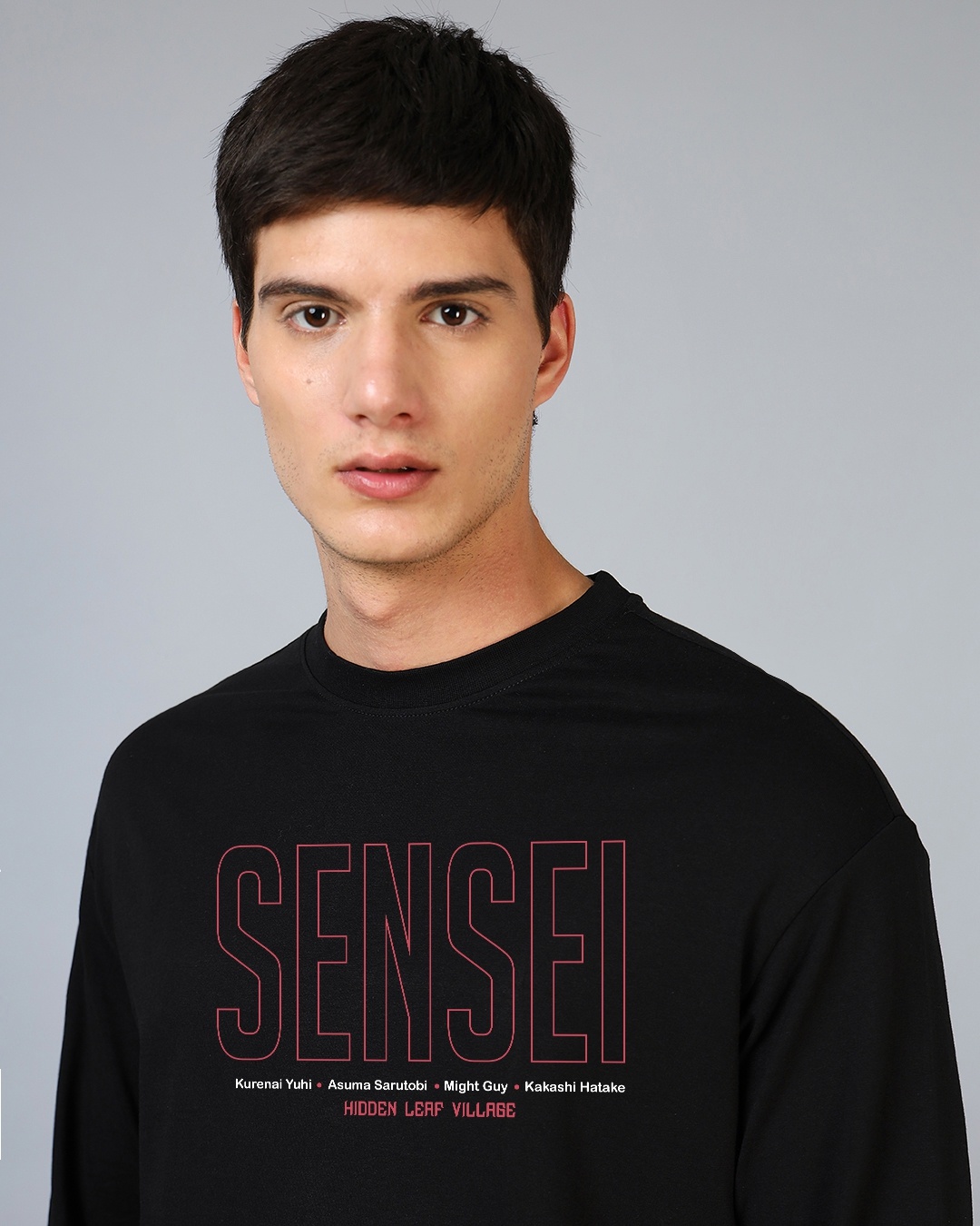 Buy Men's Jet Black Sensei Graphic Printed Oversized T-shirt Online at ...