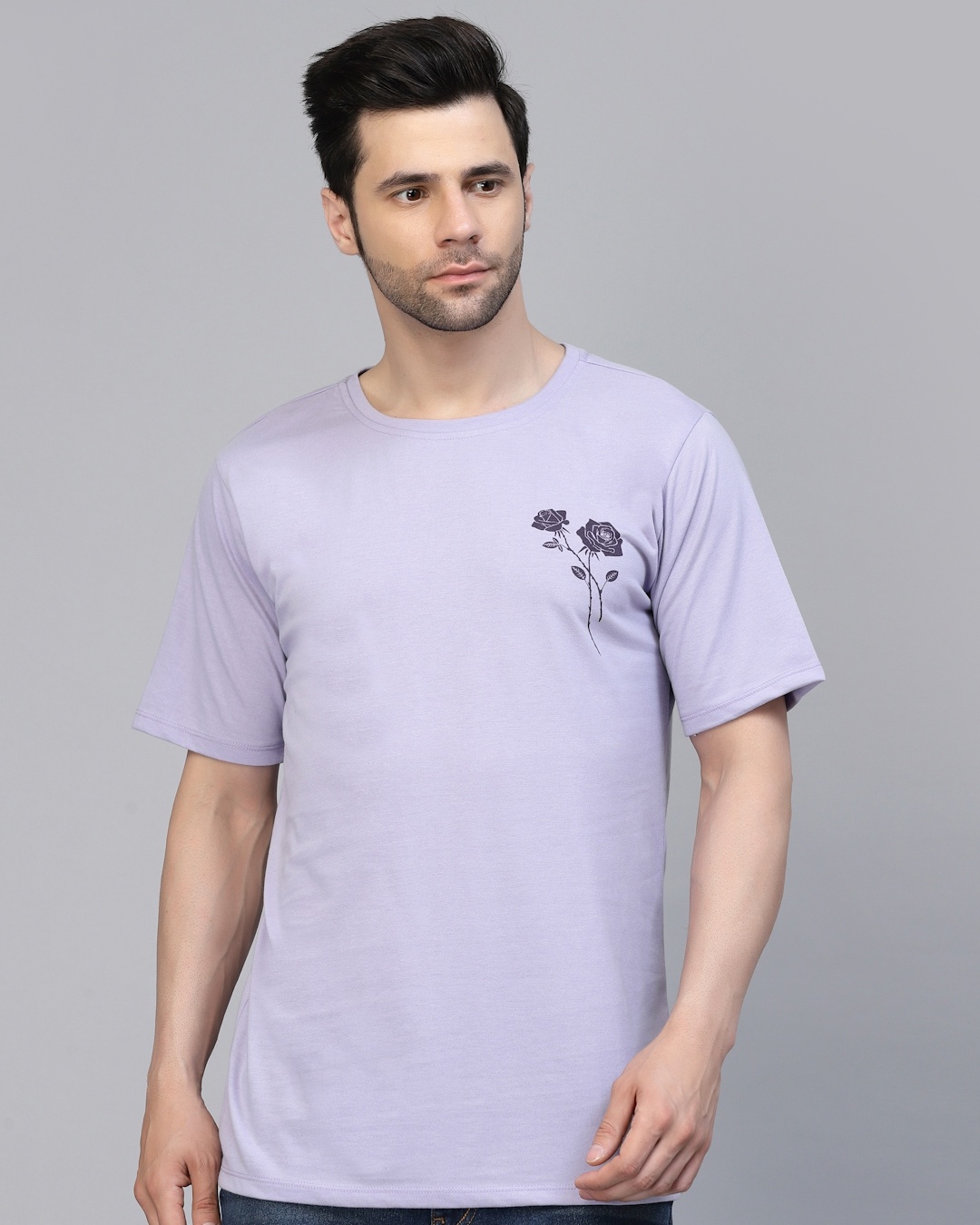 Buy Men's Light Purple Printed T-shirt Online at Bewakoof