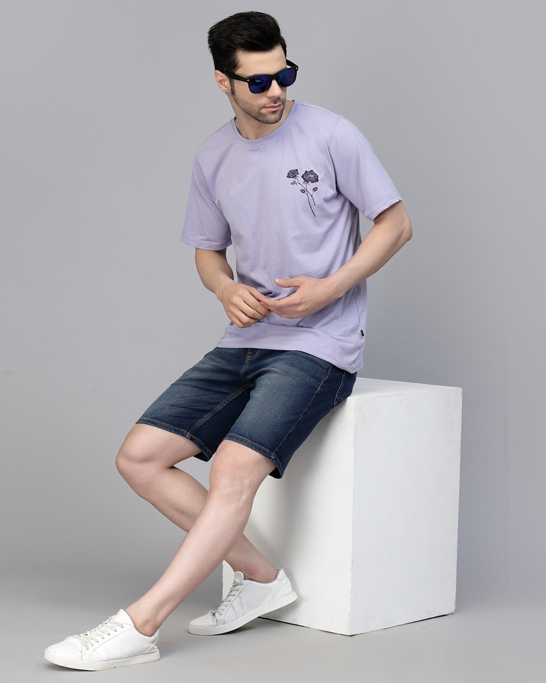 Buy Men's Light Purple Printed T-shirt Online at Bewakoof