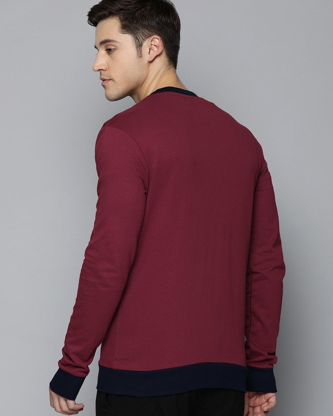 Buy Men's Maroon Color Block Jacket Online at Bewakoof