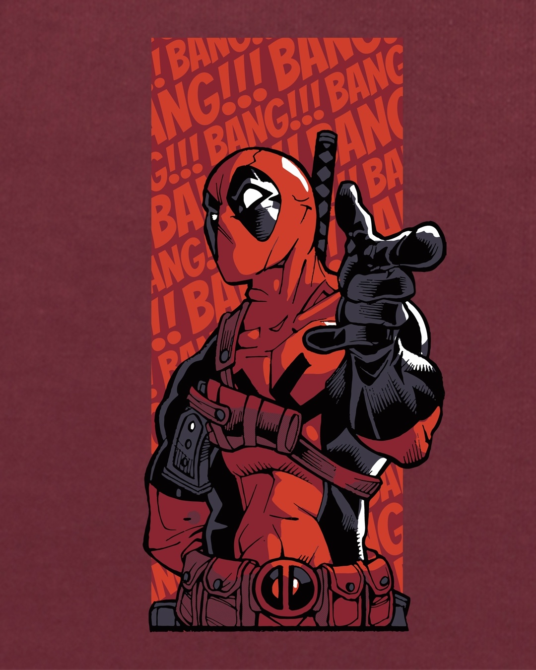 Buy Mens Maroon Deadpool Reloaded Graphic Printed Oversized T Shirt