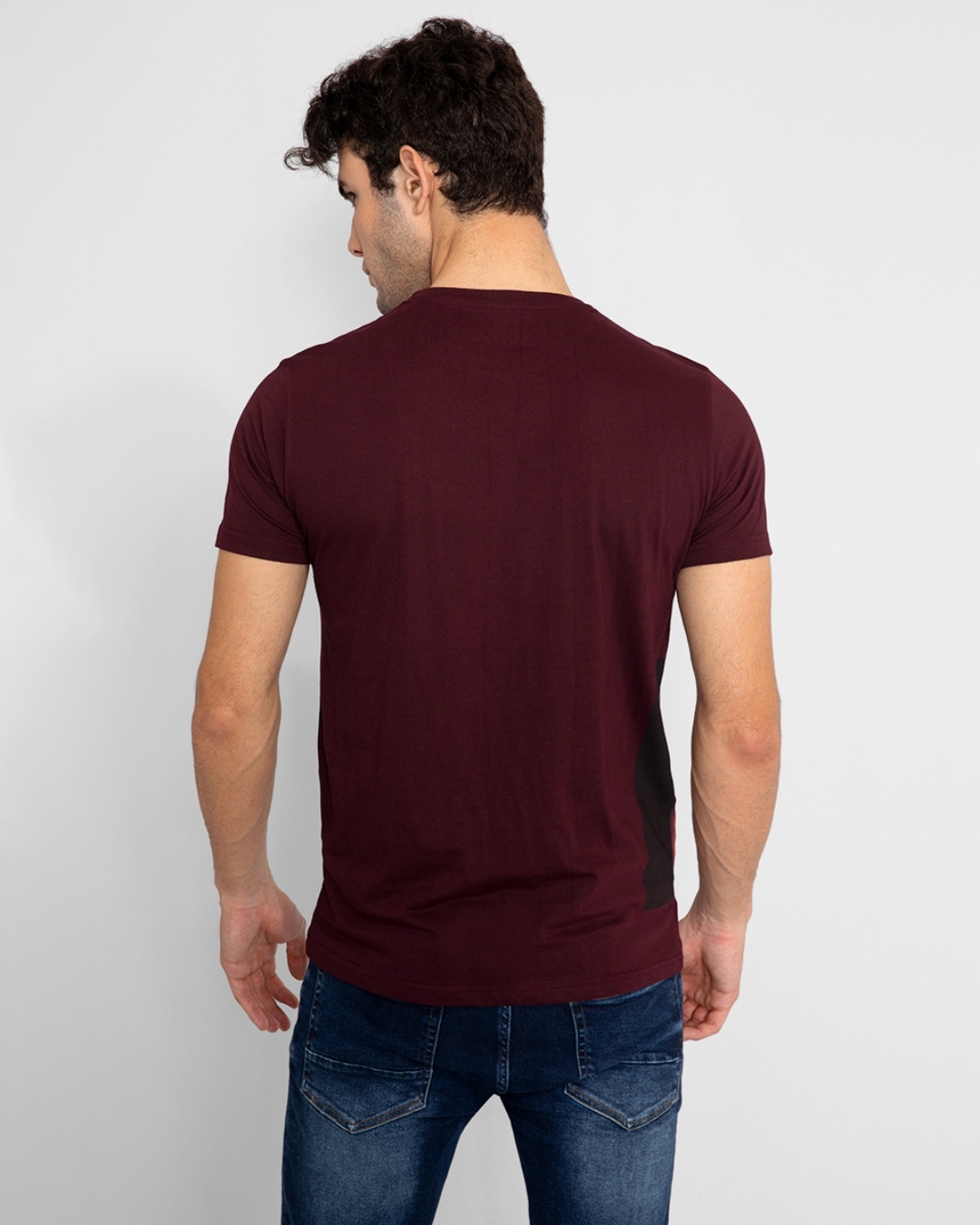 Buy Men's Maroon Graphic Printed Slim Fit T-shirt for Men Maroon Online ...