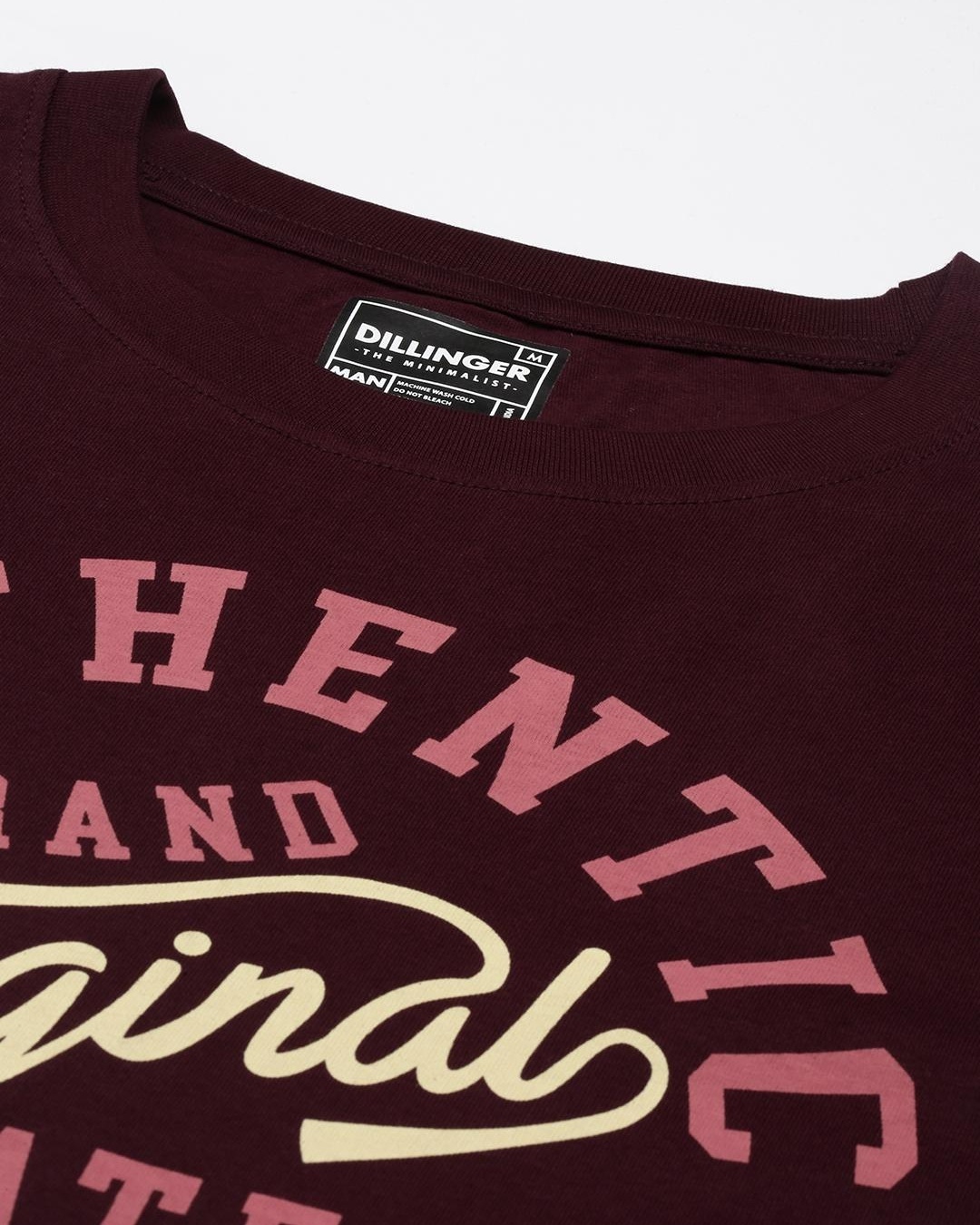 Buy Men's Maroon Original Typography Oversized T-shirt Online at Bewakoof