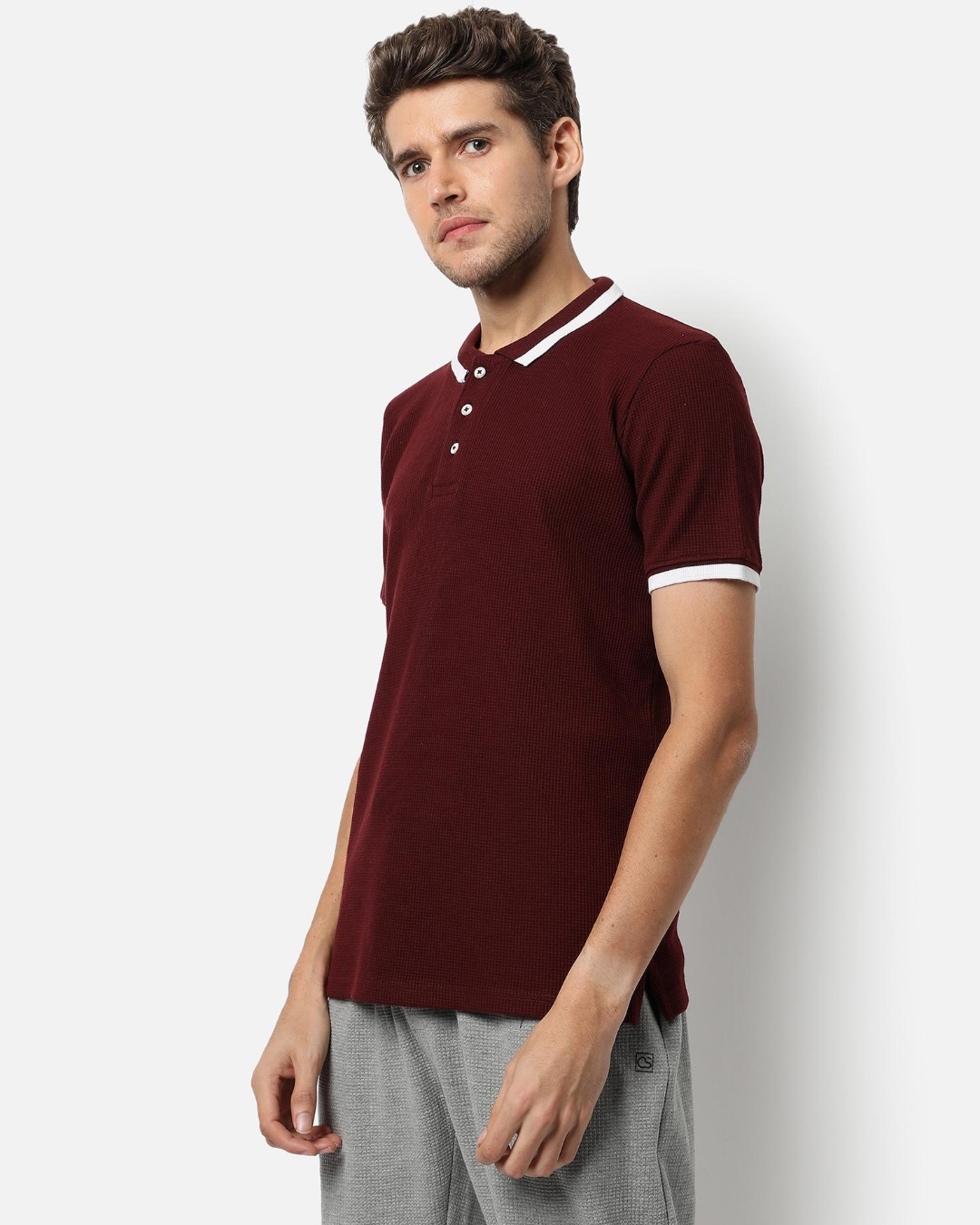 Buy Men's Maroon Polo T-shirt for Men Maroon Online at Bewakoof