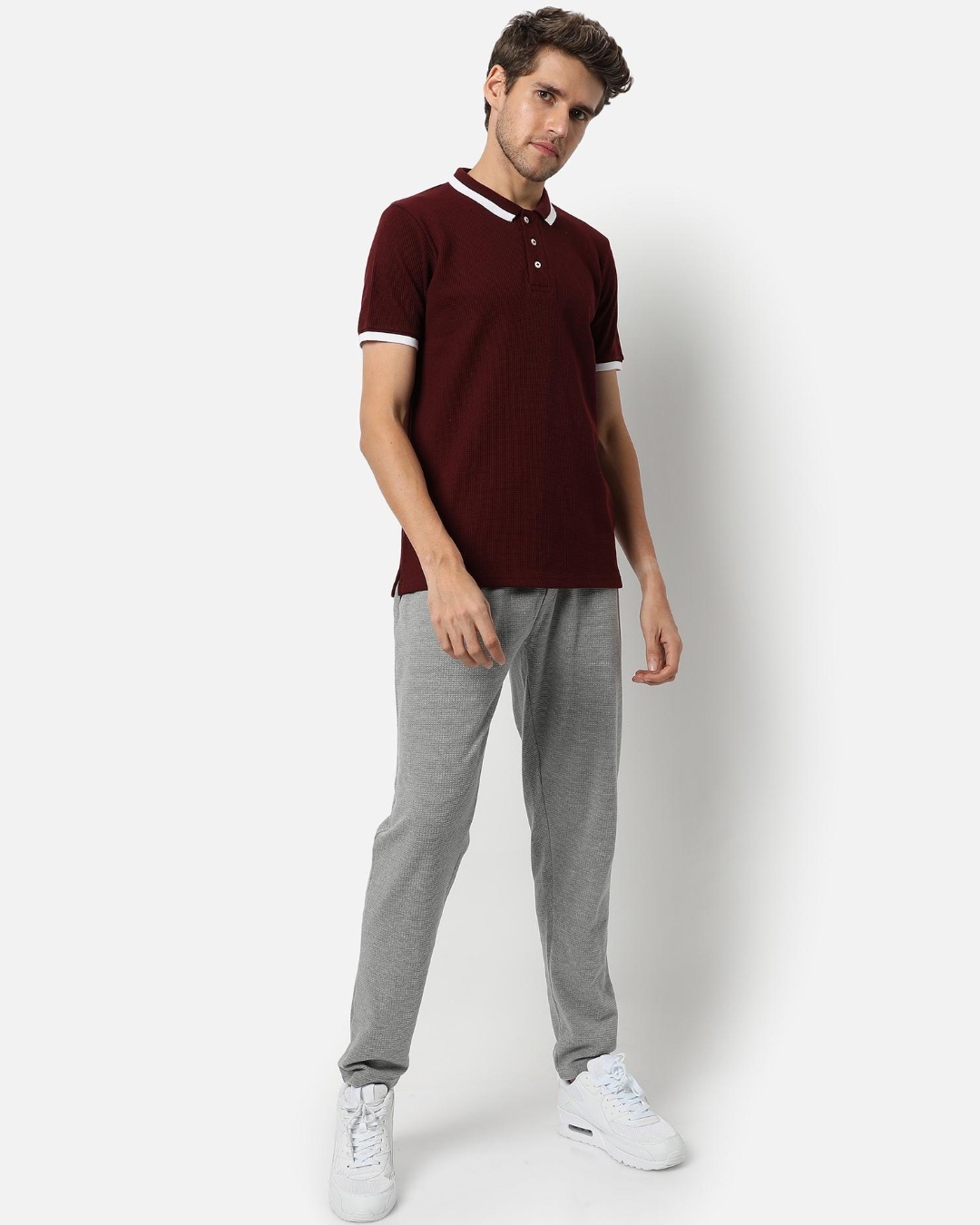 Buy Men's Maroon Polo T-shirt for Men Maroon Online at Bewakoof