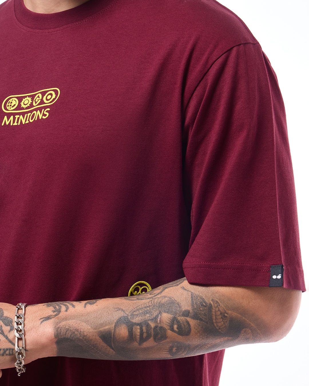 Buy Men's Maroon Rainbow Minion Graphic Printed Oversized T-shirt ...