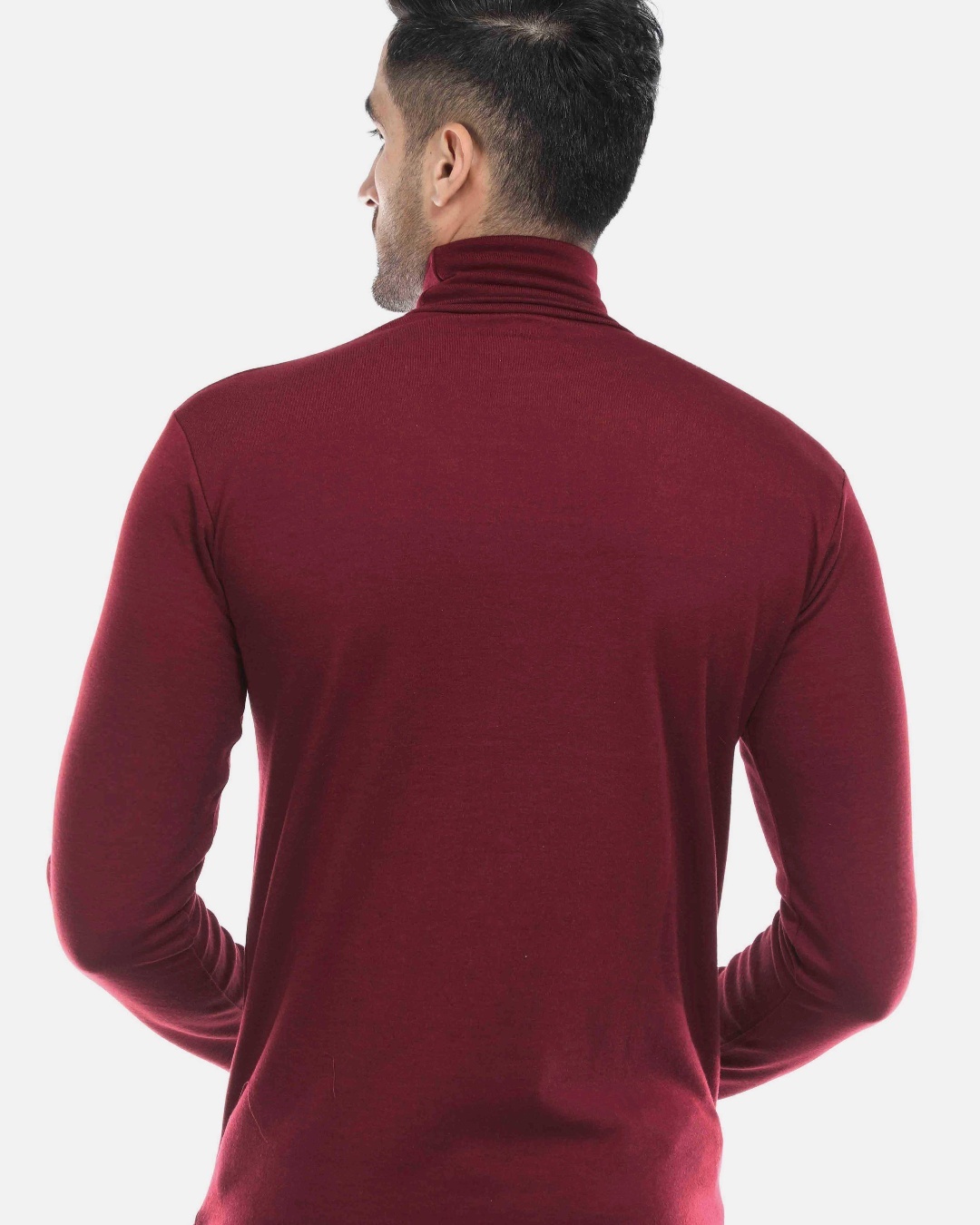Buy Men's Maroon Turtle Neck T-shirt for Men Maroon Online at Bewakoof