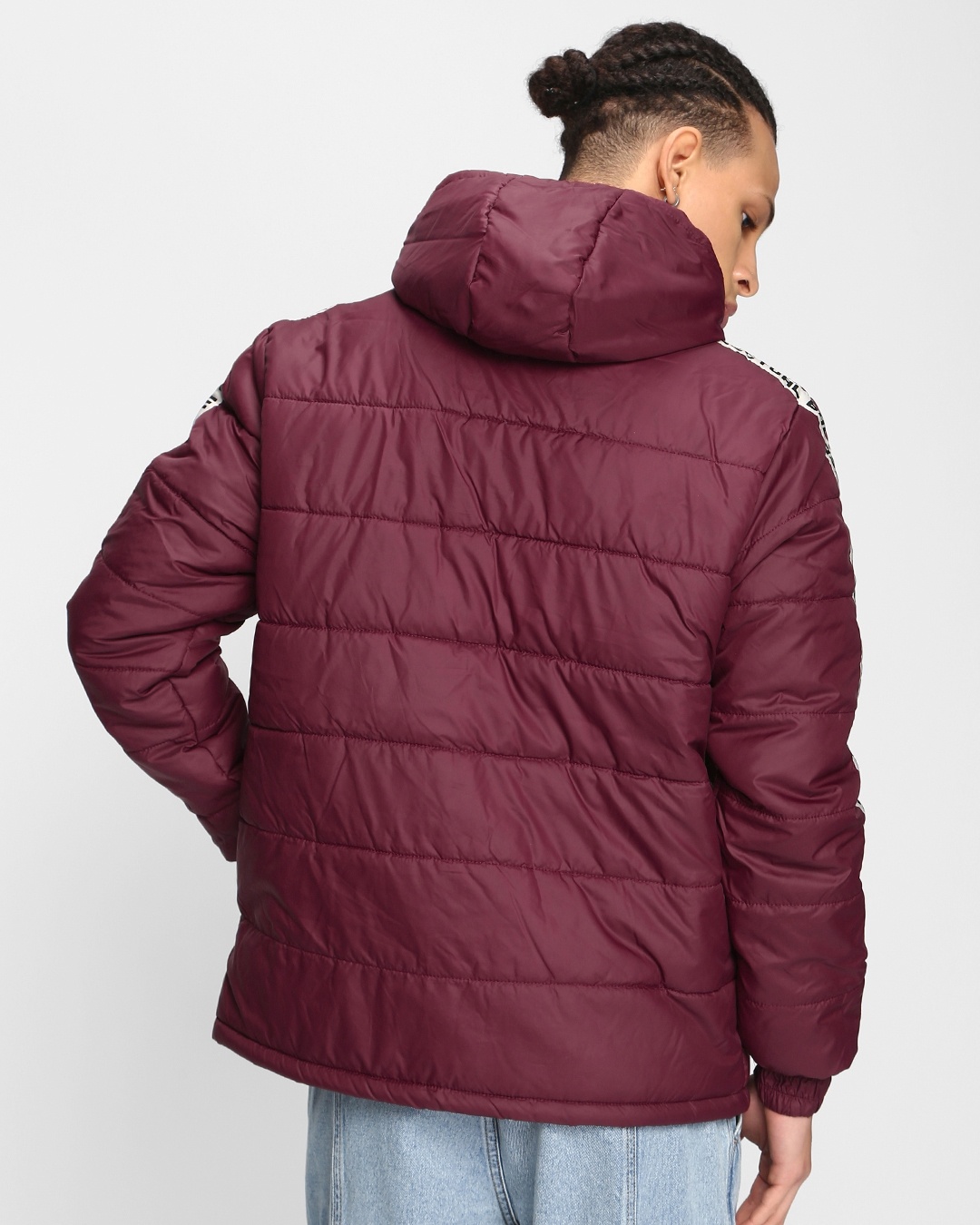 Buy Men's Maroon Typography Puffer Jacket Online at Bewakoof