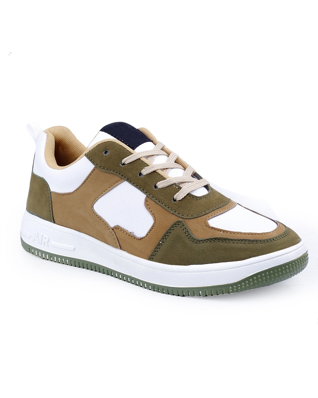 Buy Men's Mehndi Color Block Sneakers Online in India at Bewakoof