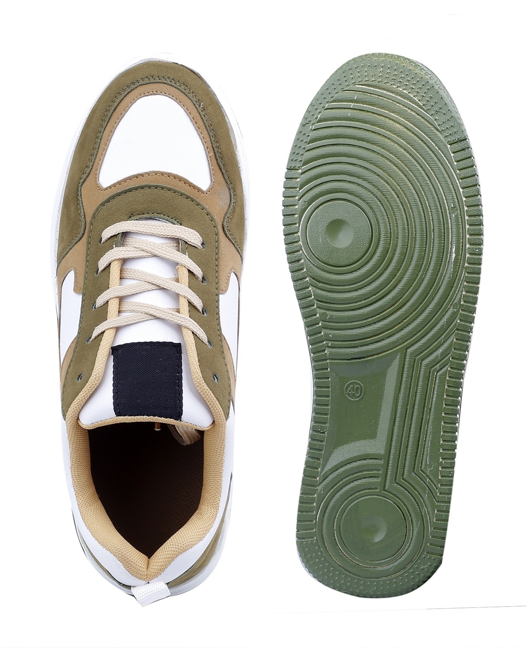 Buy Men's Mehndi Color Block Sneakers Online in India at Bewakoof