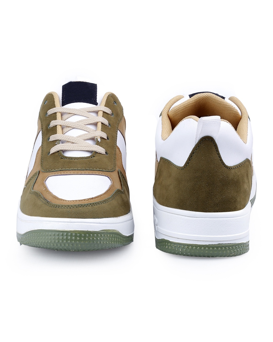 Buy Men's Mehndi Color Block Sneakers Online in India at Bewakoof
