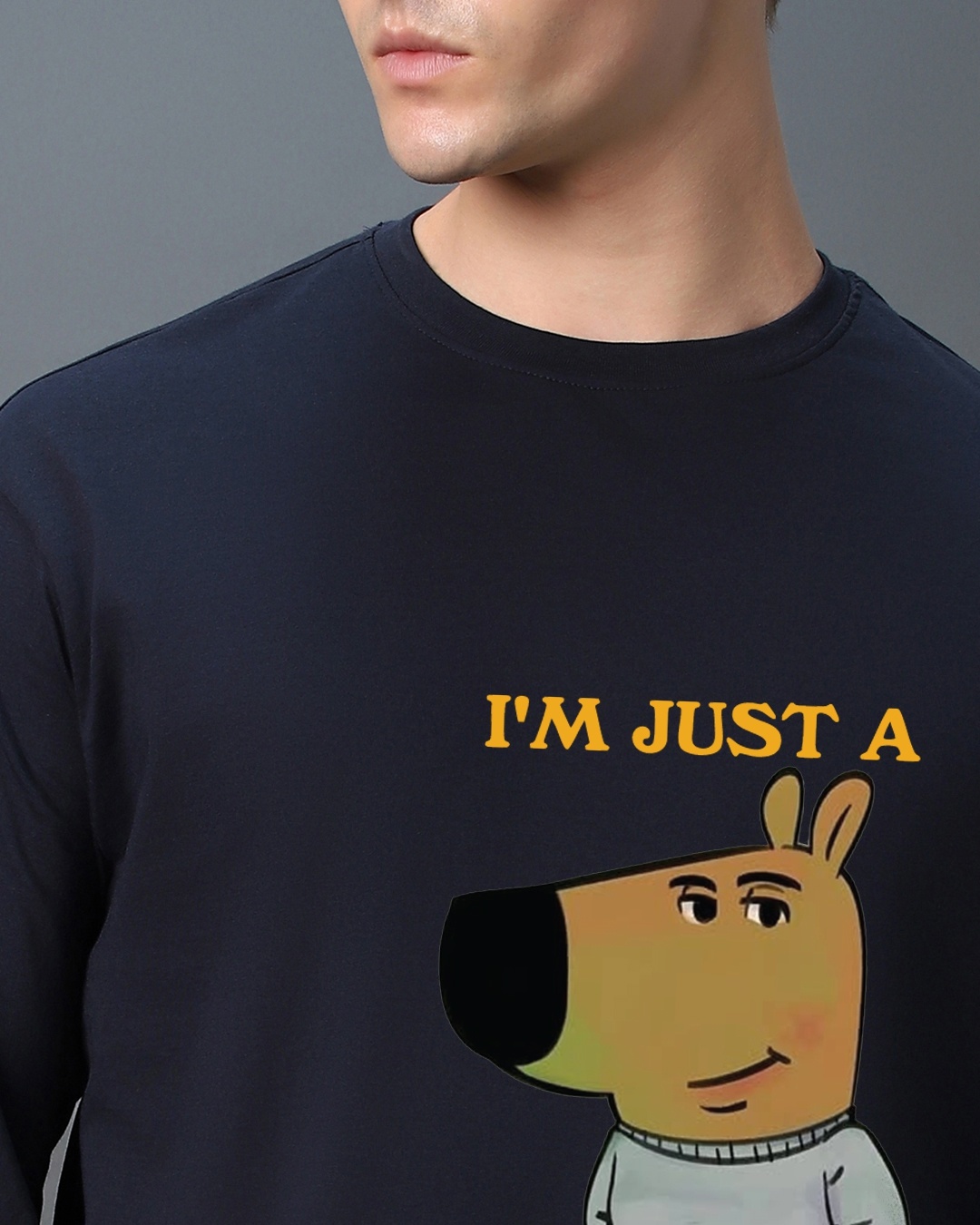 Buy Men's Navy Blue Chill Guy Graphic Printed Oversized T-shirt Online ...