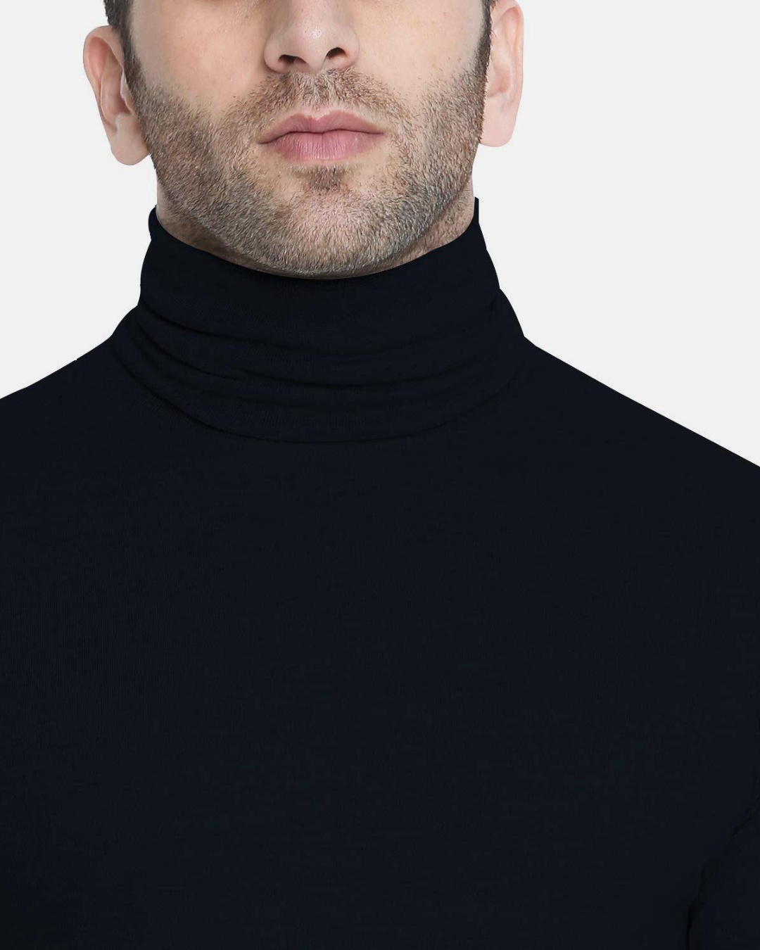 Buy Men's Navy Blue Turtle Neck T-shirt for Men Blue Online at Bewakoof