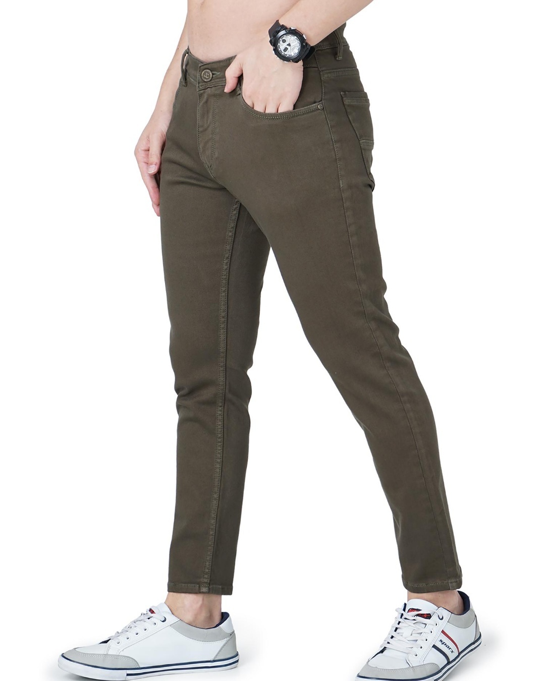 Buy Men's Olive Slim Fit Jeans for Men Green Online at Bewakoof