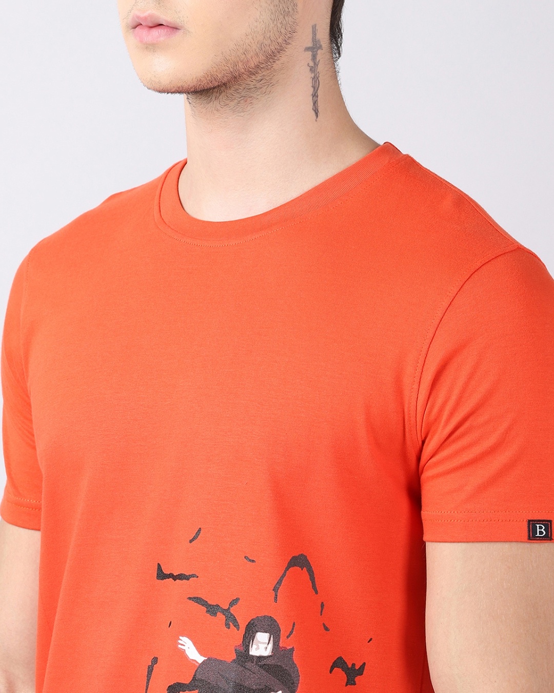 Buy Men's Orange Anime Itachi Uchiha Naruto Graphic Printed T-shirt ...