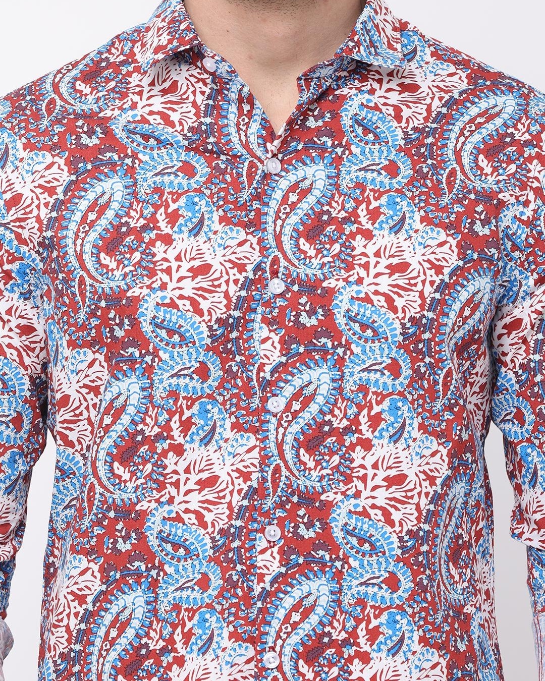 Buy Men's Orange Ethnic Motif Printed Slim Fit Shirt for Men Orange ... Buy Men's Orange Ethnic Motif Printed Slim Fit Shirt for Men Orange ...
