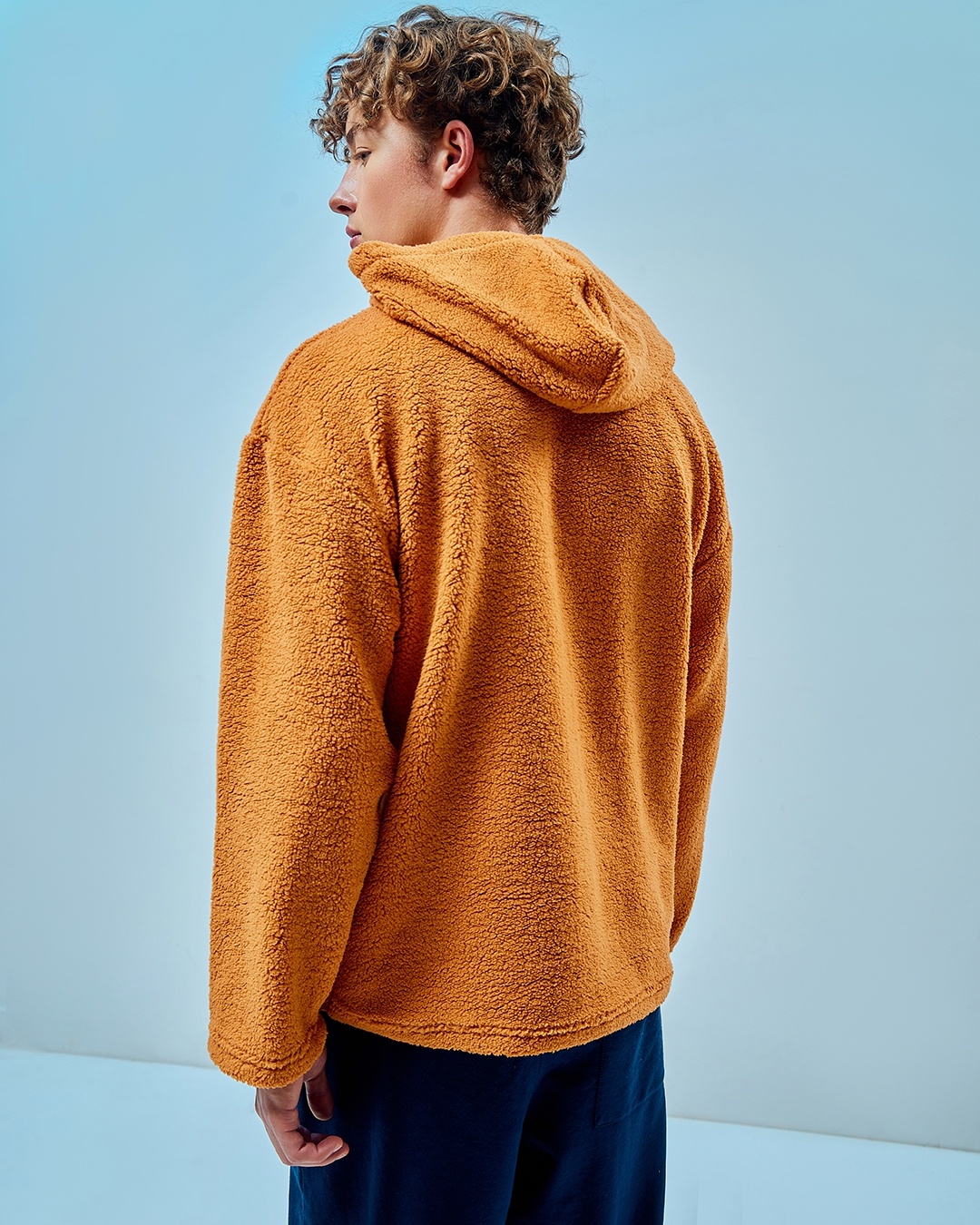 Buy Men's Orange Offline Typography Oversized Hoodies Online at Bewakoof