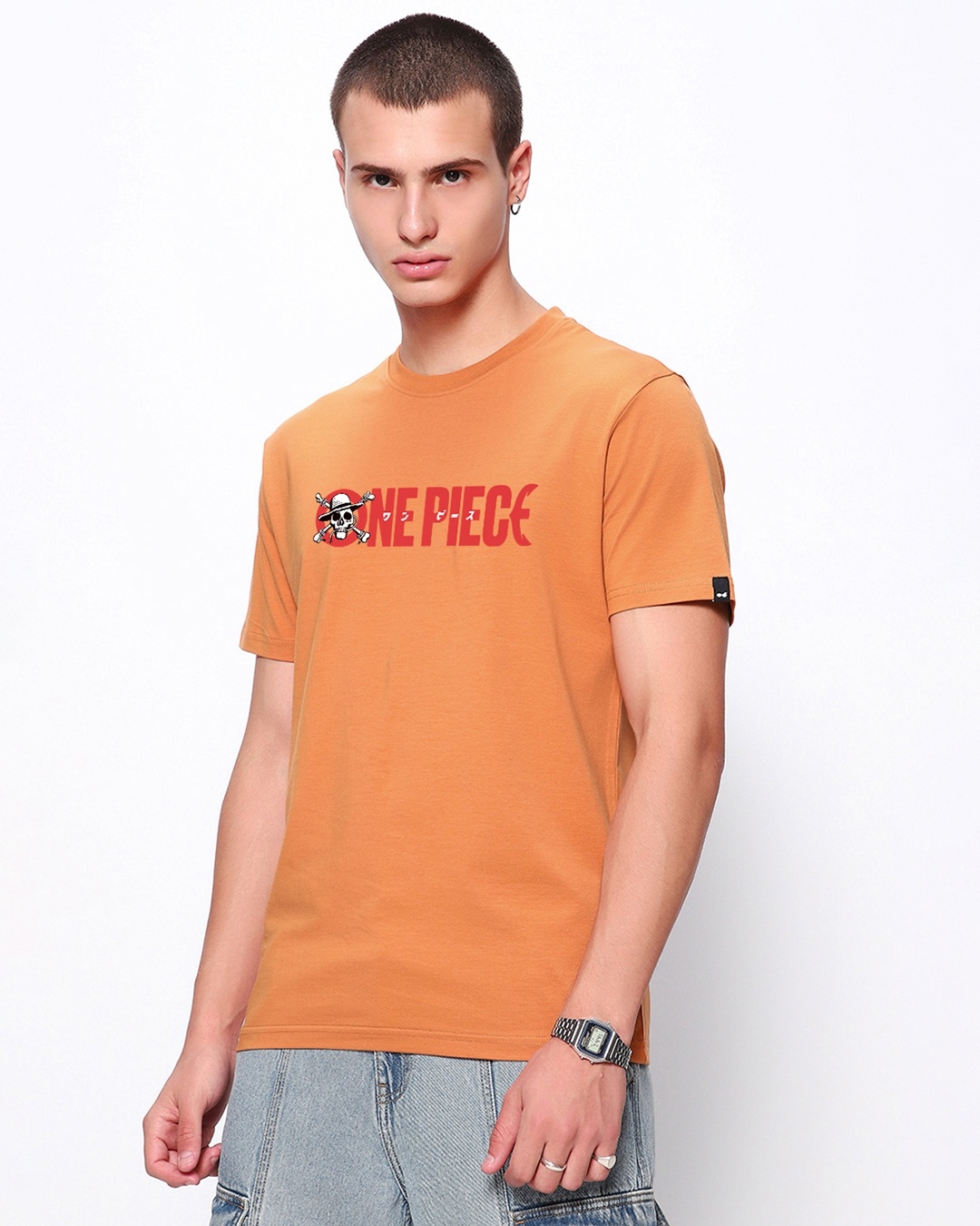 Buy Men's Orange One Piece Logo Graphic Printed T-shirt Online at Bewakoof