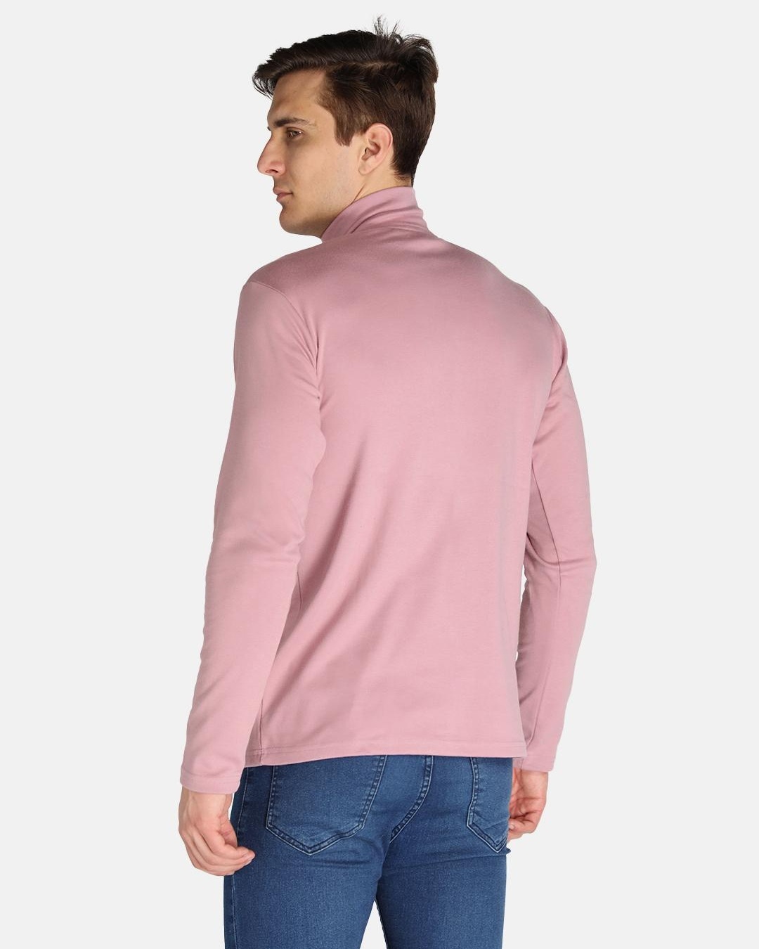 Buy Men's Pastel Pink High Neck T-shirt for Men Pink Online at Bewakoof