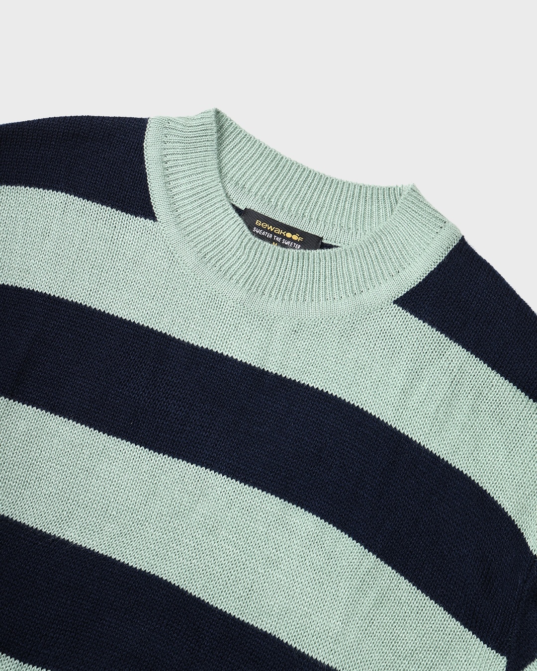 Buy Men's Sage Striped Oversized Sweater for Men blue Online at Bewakoof