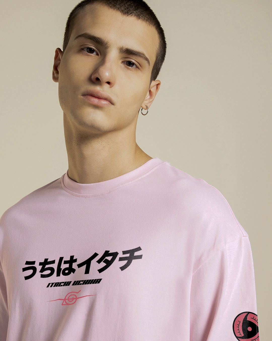 Buy Men's Pink Akatsuki Itachi Graphic Printed Oversized T-shirt Online ...