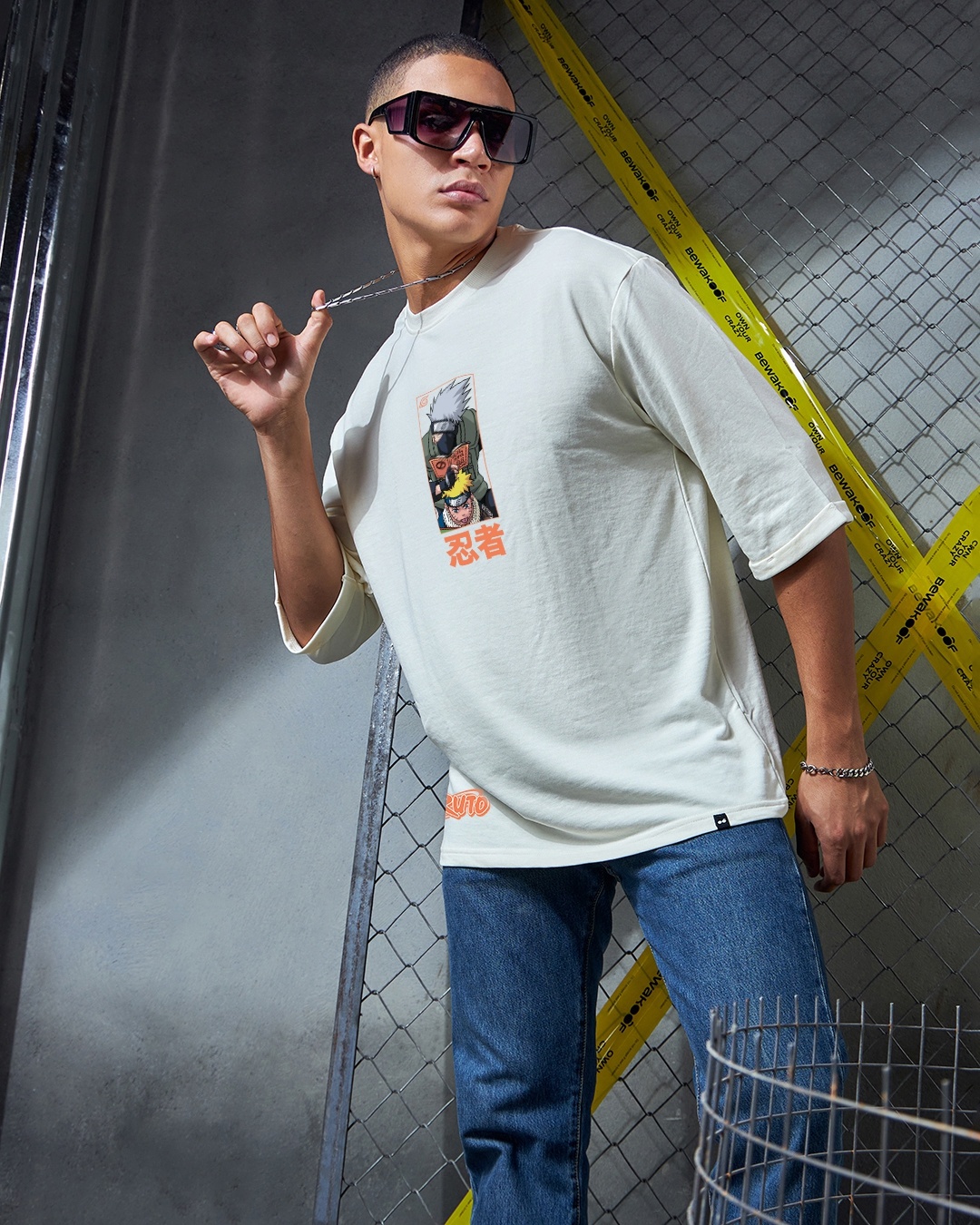 Buy Men's Gardenia Sensei Graphic Print Oversized T-shirt Online at ...