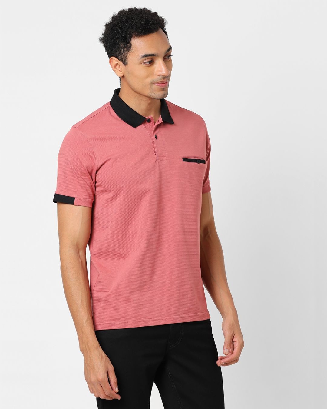 Buy Men's Pink Cotton Polo T-shirt Online at Bewakoof