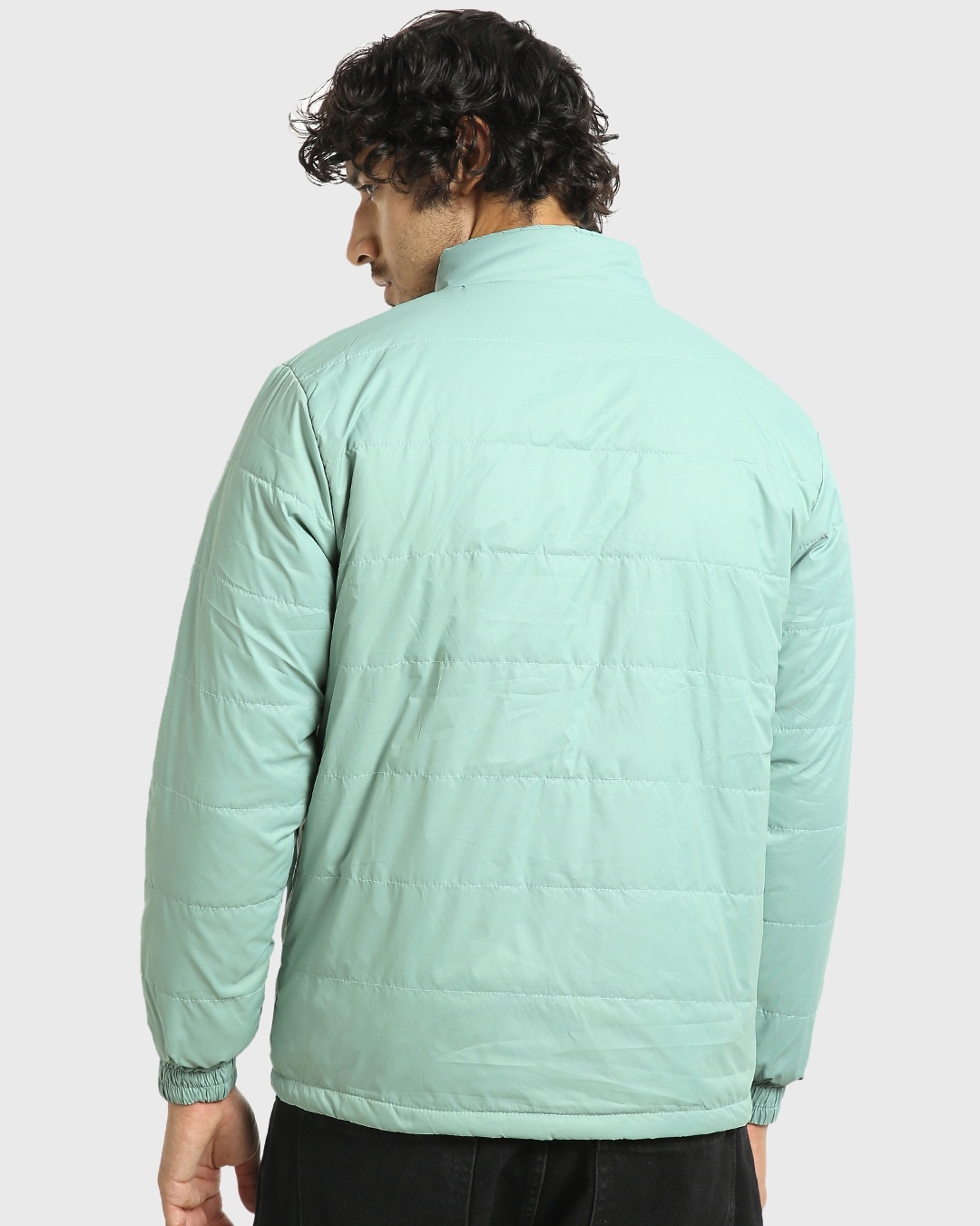 Buy Men's Sage & Navy Plus Size Reversible Puffer Jacket for Men blue ...