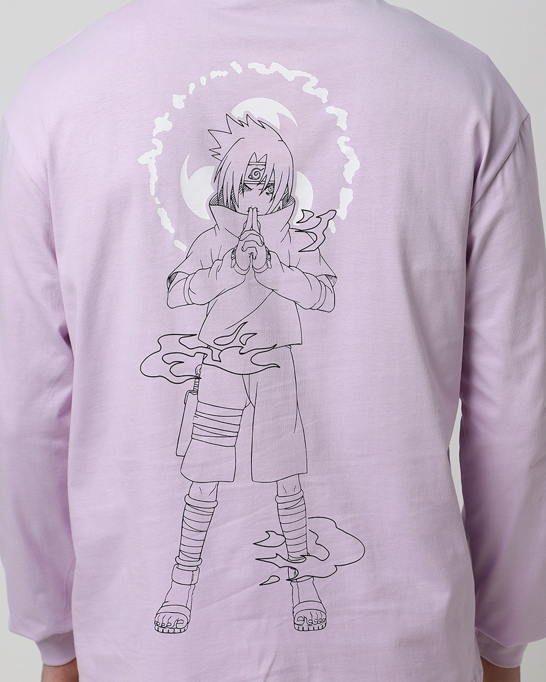 Buy Men's Purple Cursed Sasuke Graphic Printed Oversized T-shirt Online ...