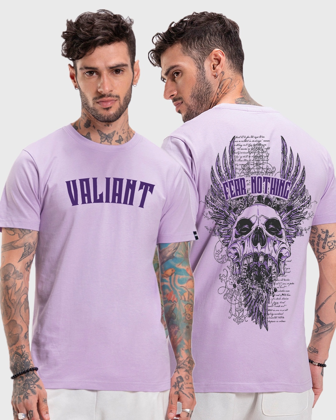Buy Men's Purple Fear Nothing Graphic Printed T-shirt for Men purple ...