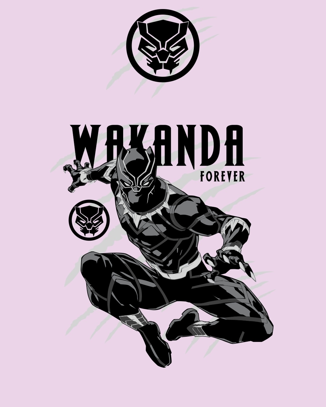 Buy Men's Purple Wakanda Forever The King Graphic Printed Oversized T-shirt Online at Bewakoof