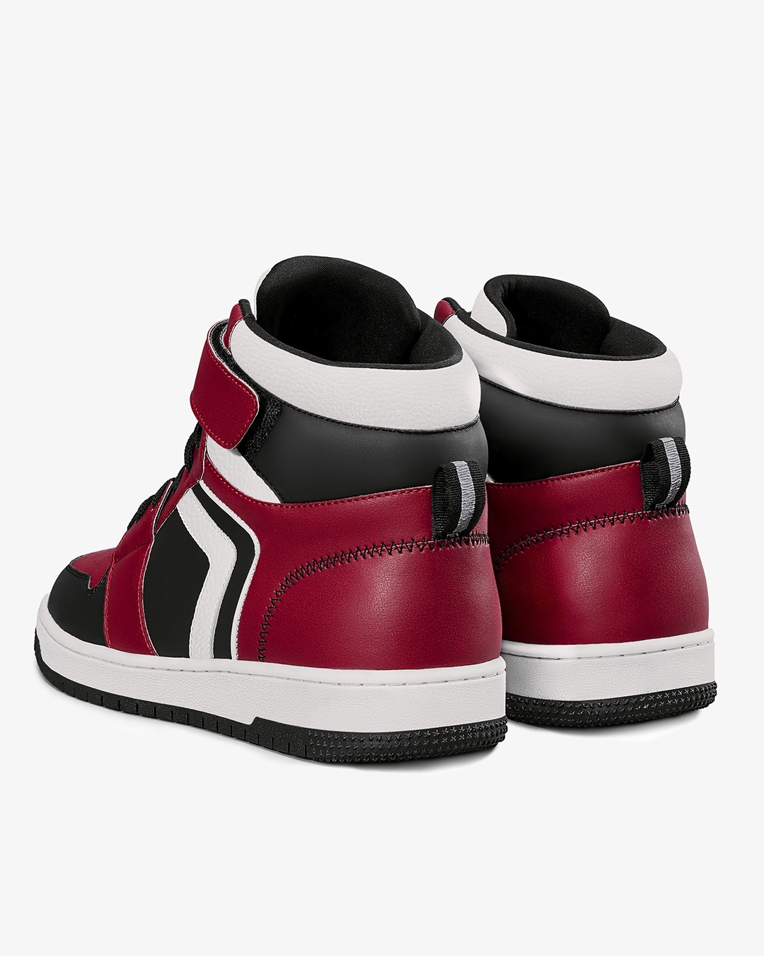 Buy Men's Red & Black Color Block High Top Sneakers Online in India at ...