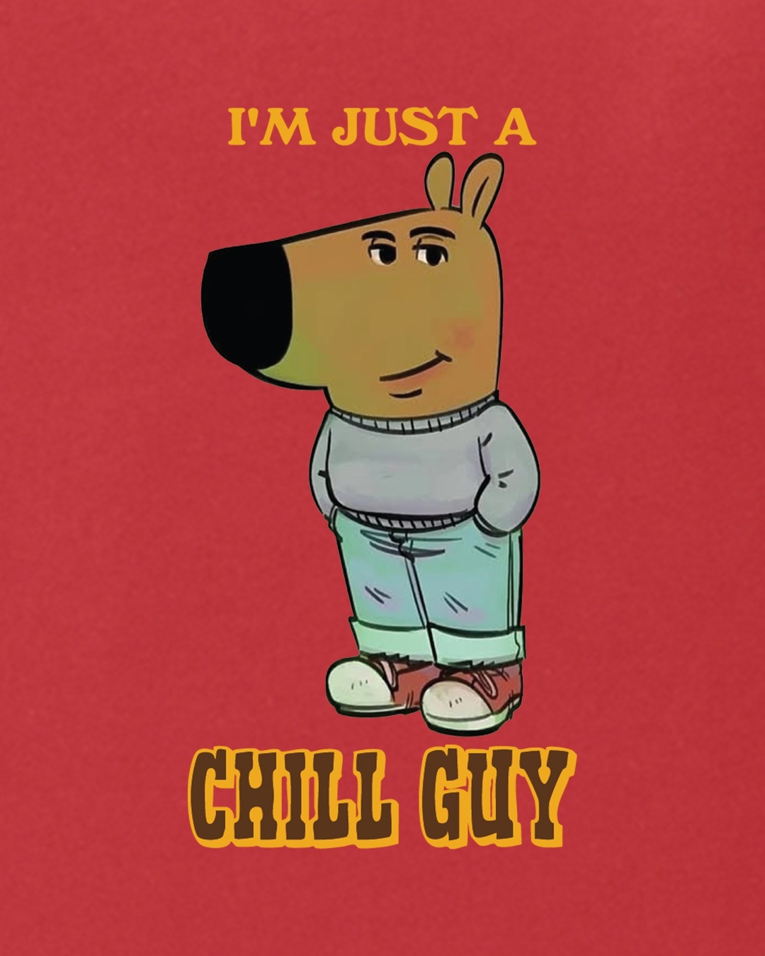 Buy Men's Red Chill Guy Graphic Printed Oversized T-shirt Online at ...