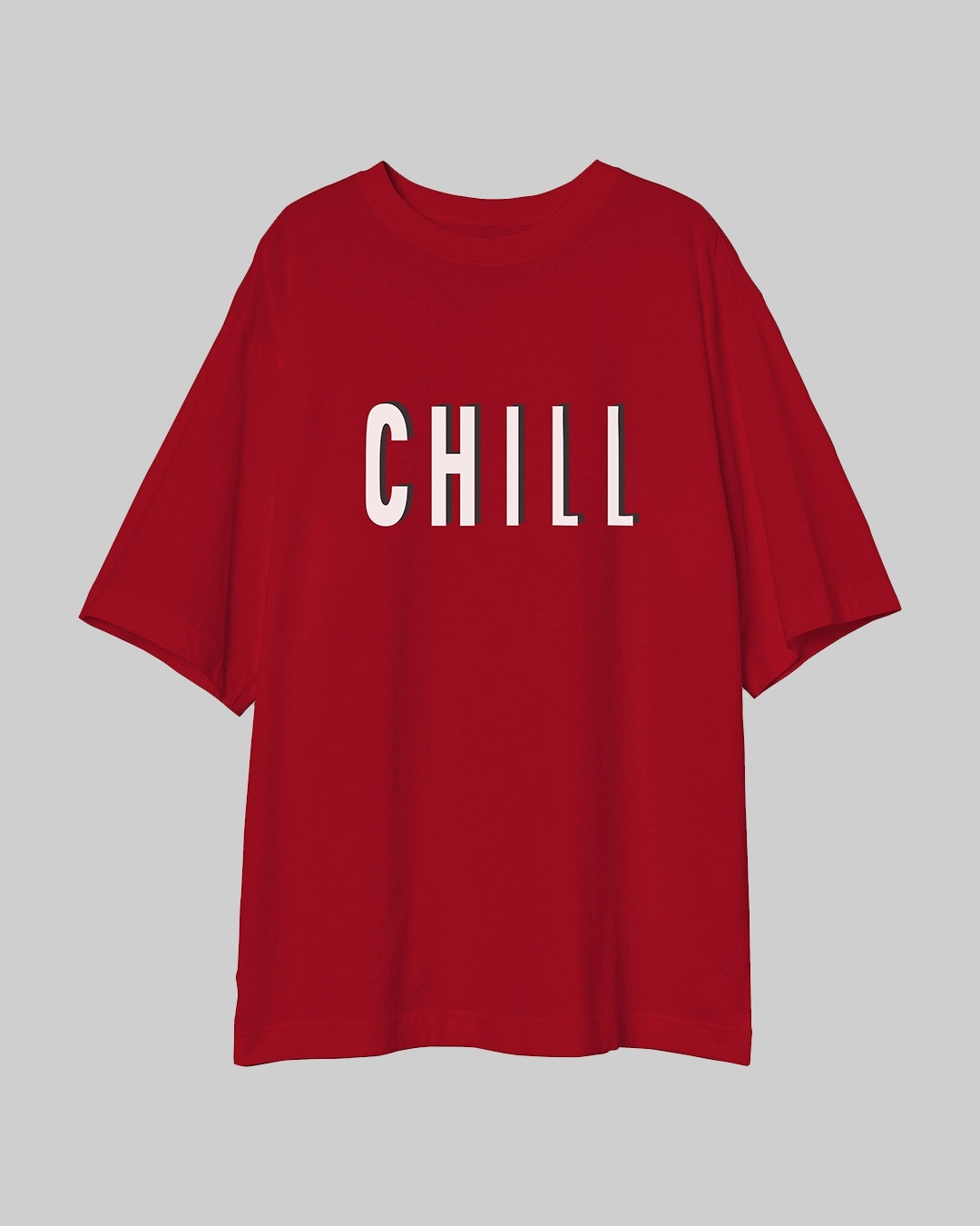 Buy Men's Red Chill Typography Oversized T-shirt Online at Bewakoof