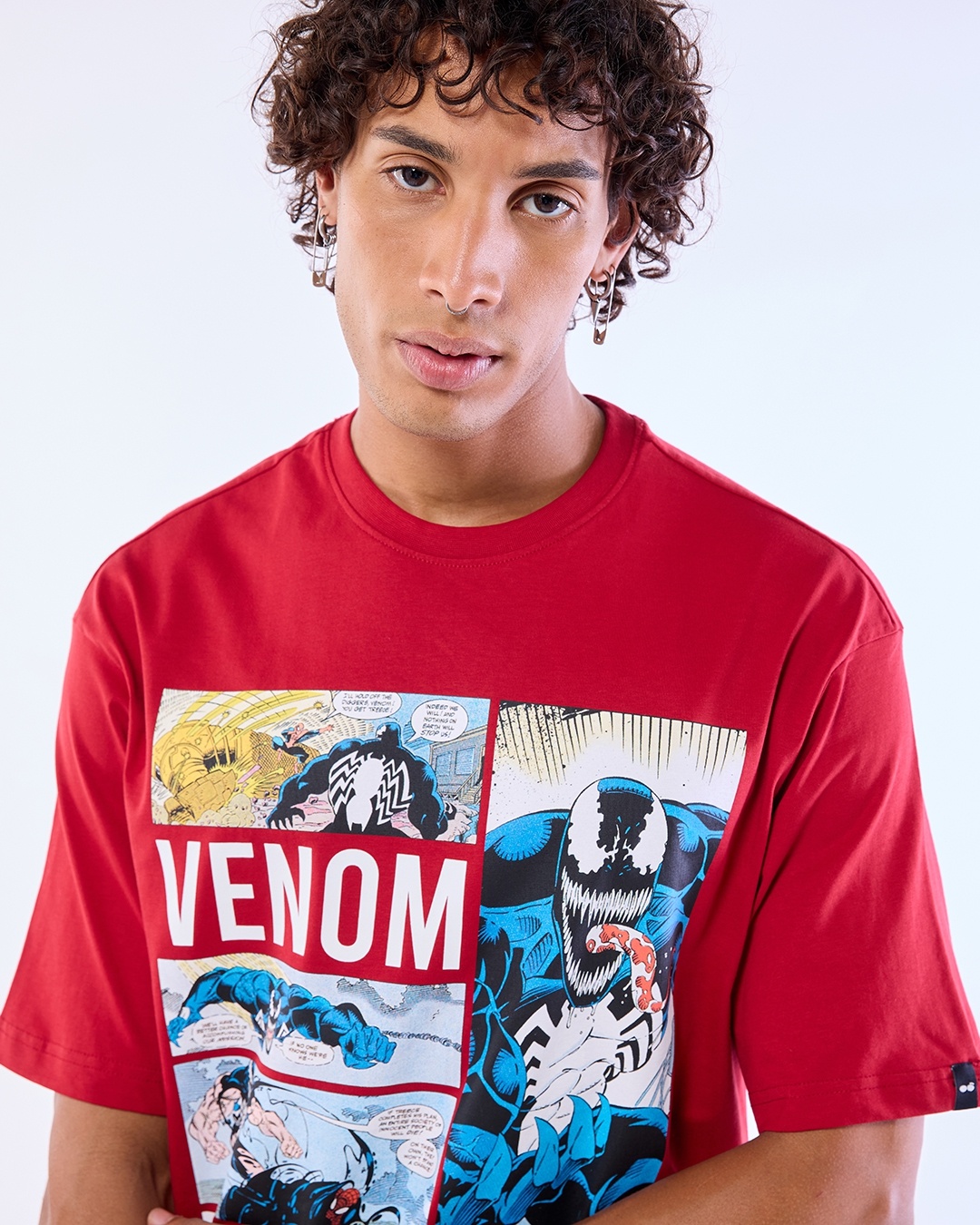 Buy Men's Red Comic Venom Graphic Printed Oversized T-shirt Online at ...