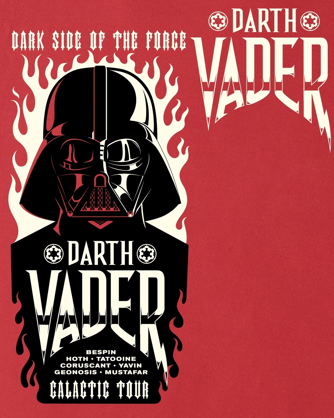 Buy Men's Red Darth Vader Graphic Printed Oversized T-shirt Online at ...