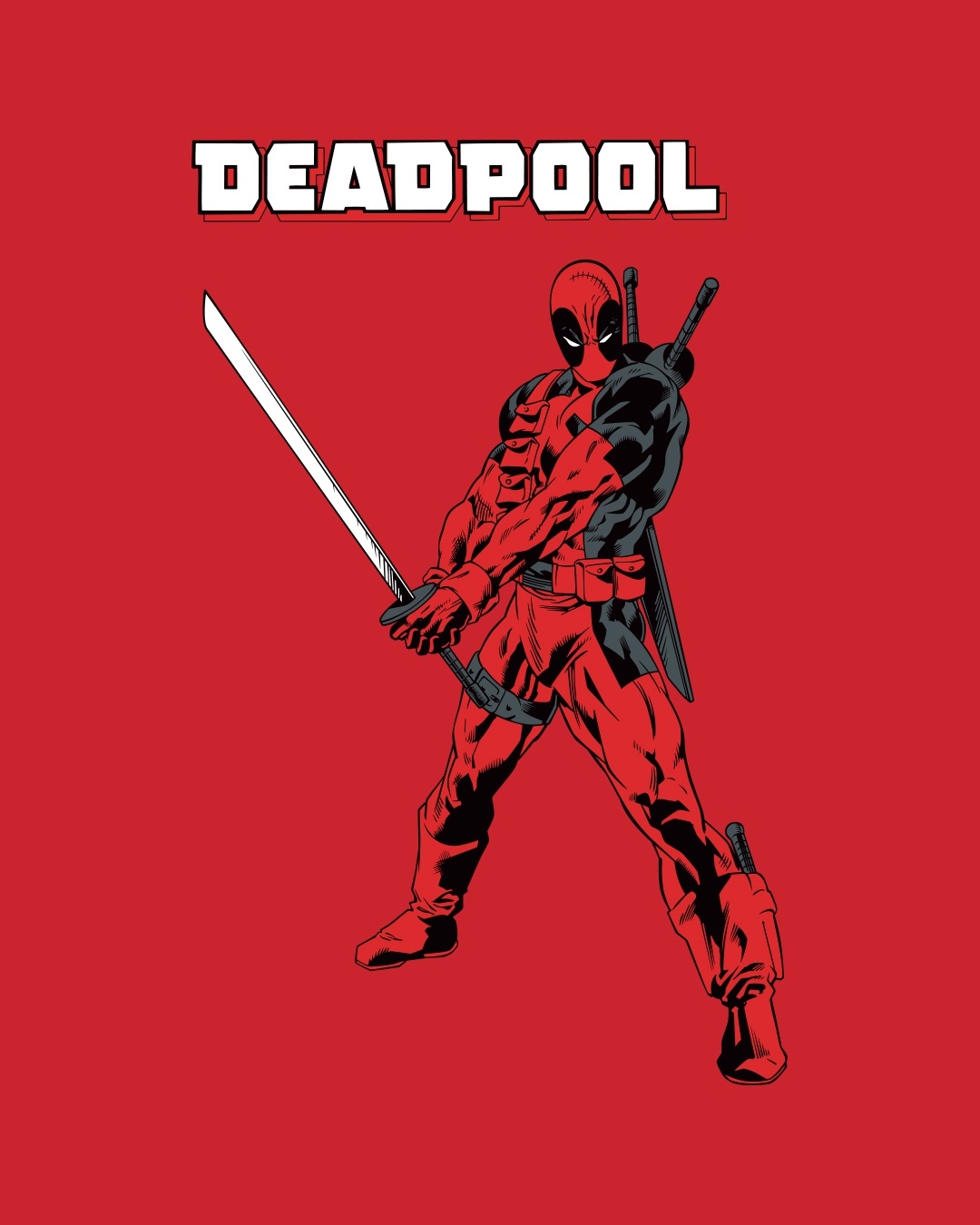 Buy Men's Red Deadpool Sword Graphic Printed T-shirt for Men red Online ...