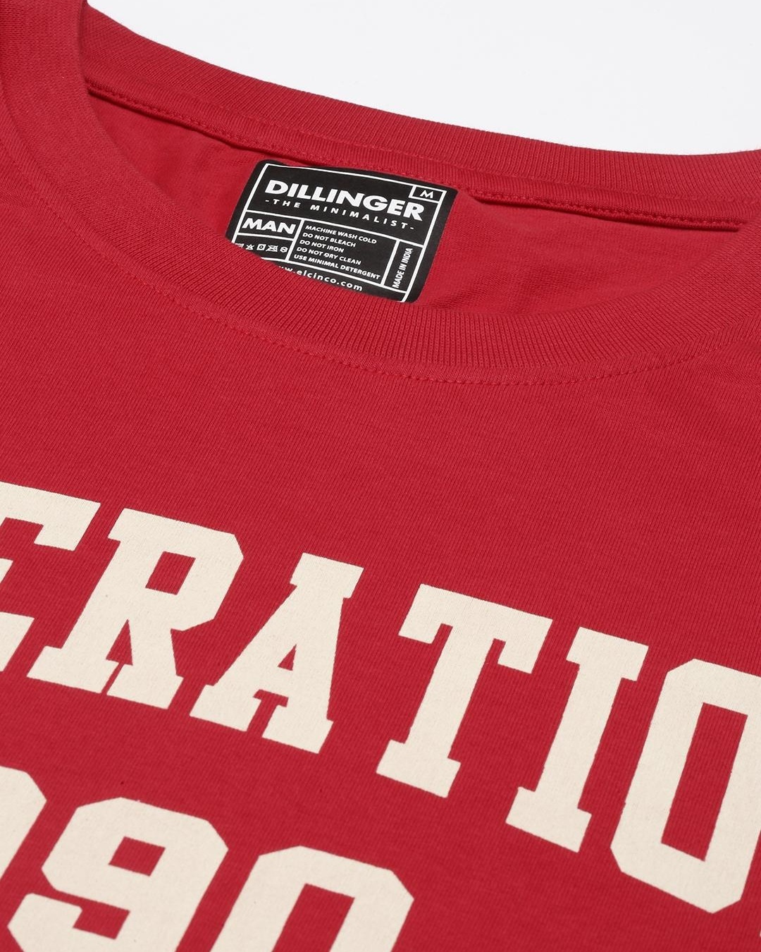Buy Men's Red Generation Typography Oversized T-shirt Online at Bewakoof