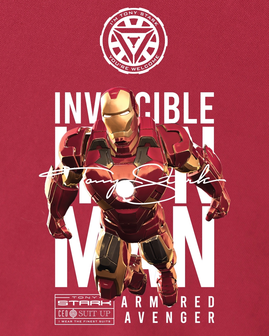 Buy Men's Red Invincible Ironman Graphic Printed T-shirt Online at Bewakoof