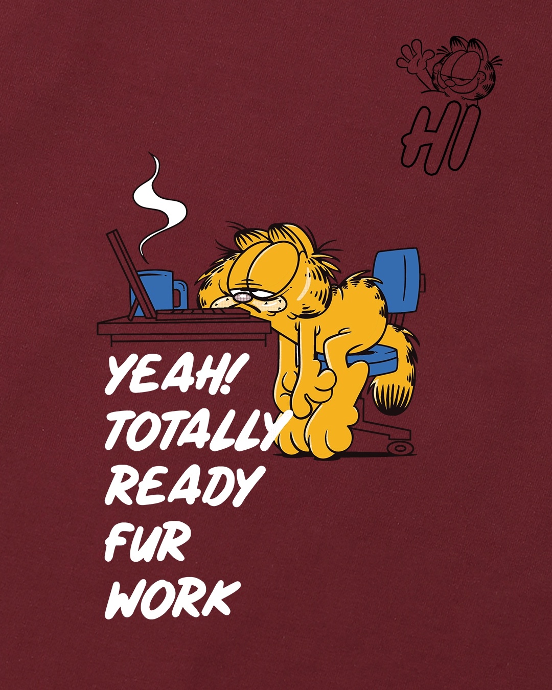 Buy Men's Red Lazy Garfield Graphic Printed Boxy Fit Vest Online at ...