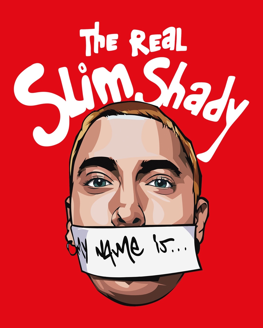 Buy Men's Red Real Slim Shady Graphic Printed Oversized Plus Size T ...